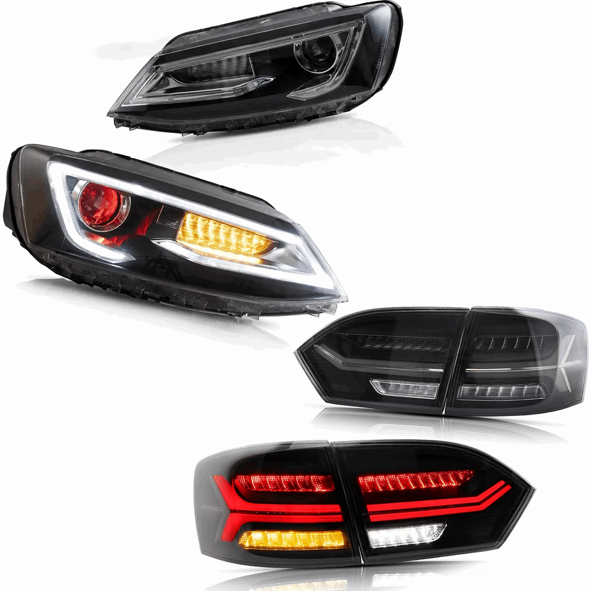 VLAND Dual Beam Headlights and Tail Lights For Volkswagen VW Jetta / S ...