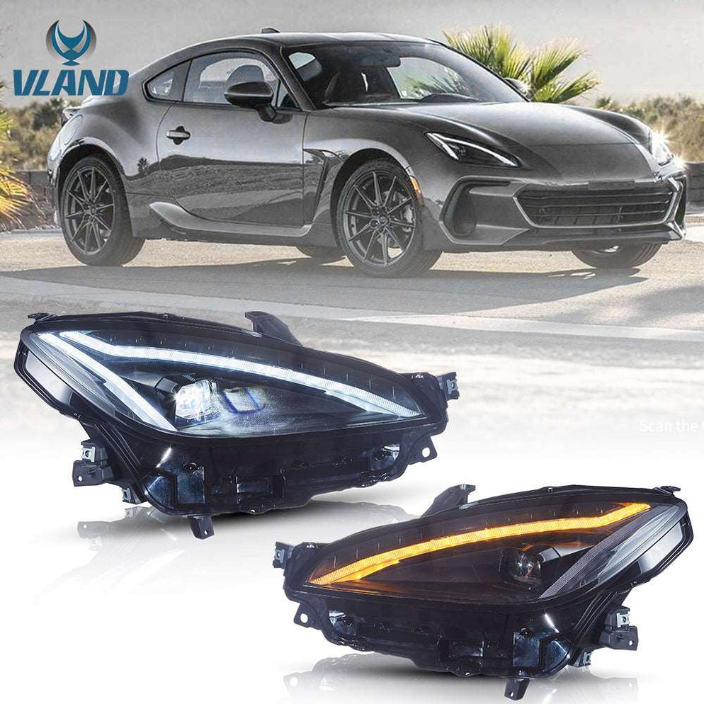 Home VLAND Full LED Dual Beam Projector Headlights for Toyota GR86 2021 ...