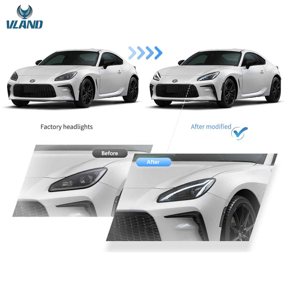 led dual beam projector headlights for toyota gr86 2021 2024 zn8 2nd ...