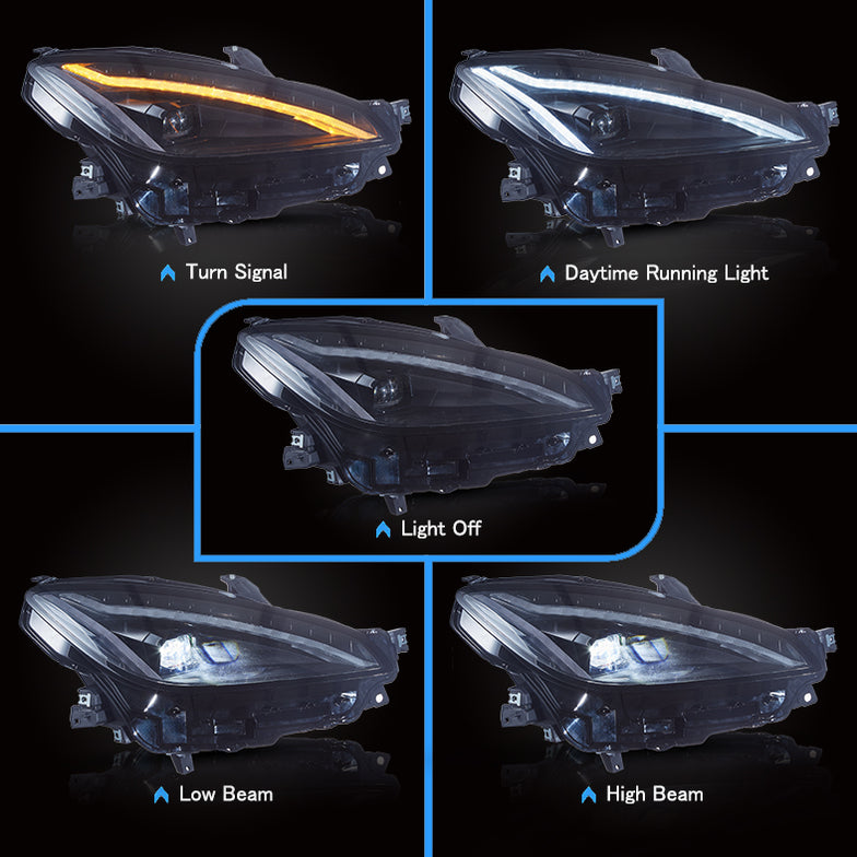 VLAND Full LED Dual Beam Projector Headlights for Toyota GR86 2021-2024 ...