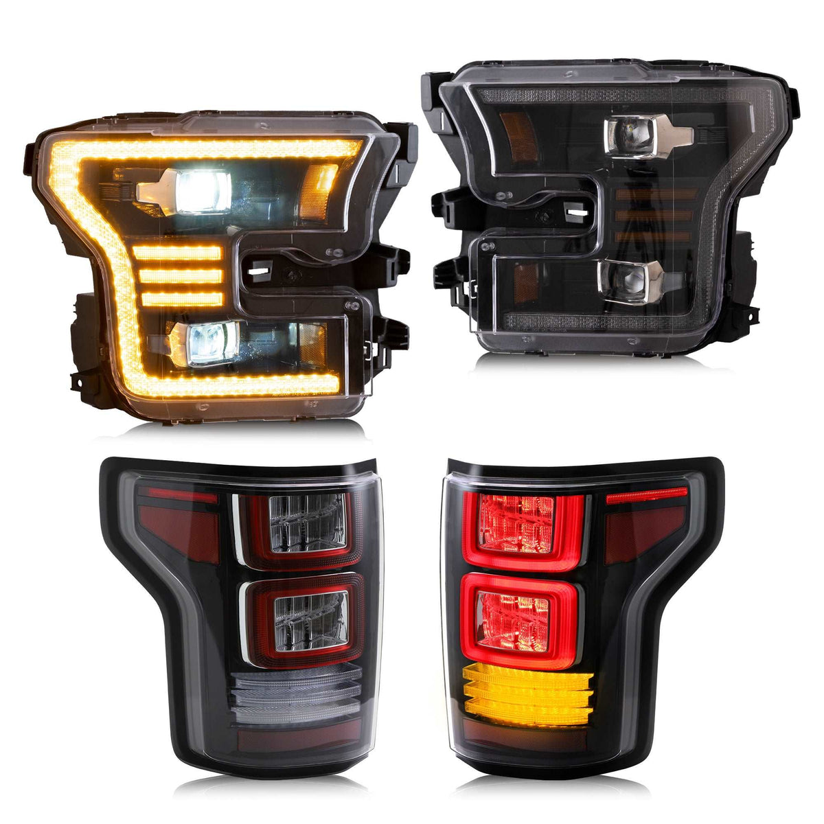 VLAND Full LED Headlights and Tail Lights For Ford F150 2015-2017 ...