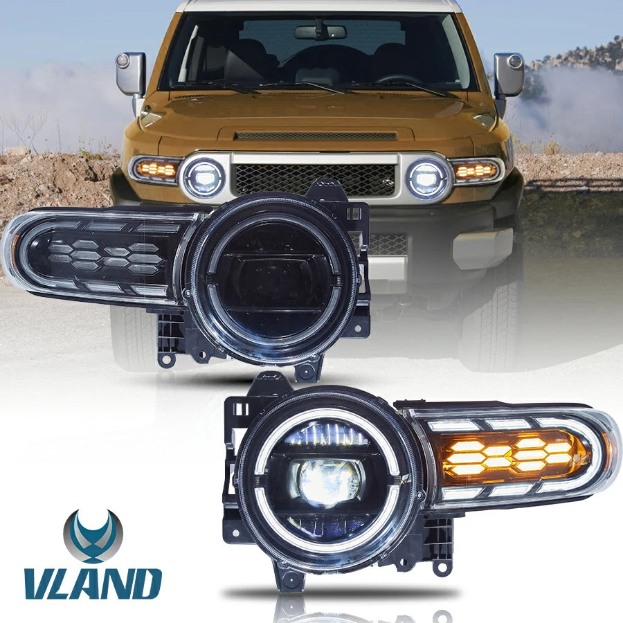 VLAND Full LED Dual Beam Headlights for Toyota FJ Cruiser 2007-2023 1s ...