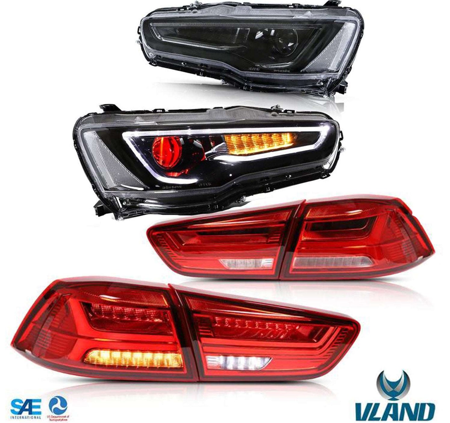 Home VLAND Demon Eye Projector Headlights LED Tail Lights Combo For ...