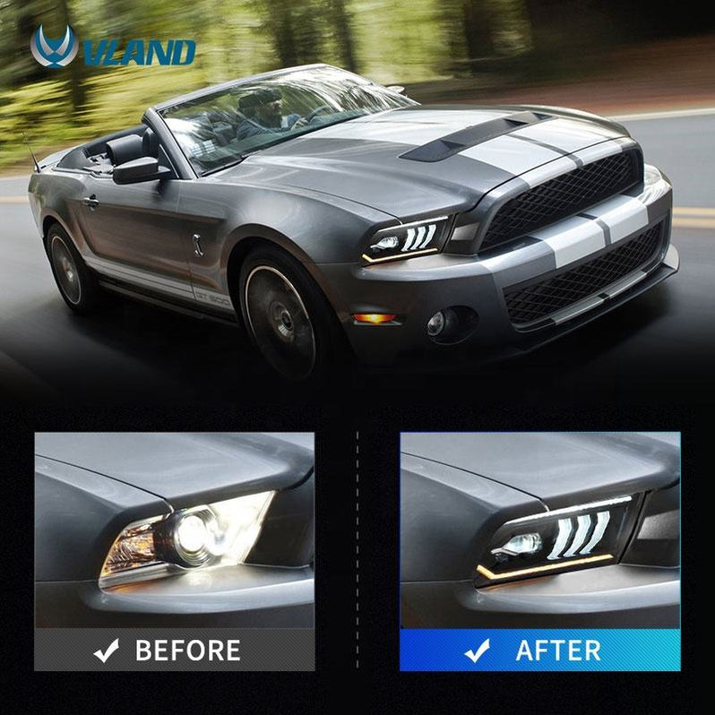 05-09 Ford Mustang LED Dual Beam Headlights — VLAND Factory