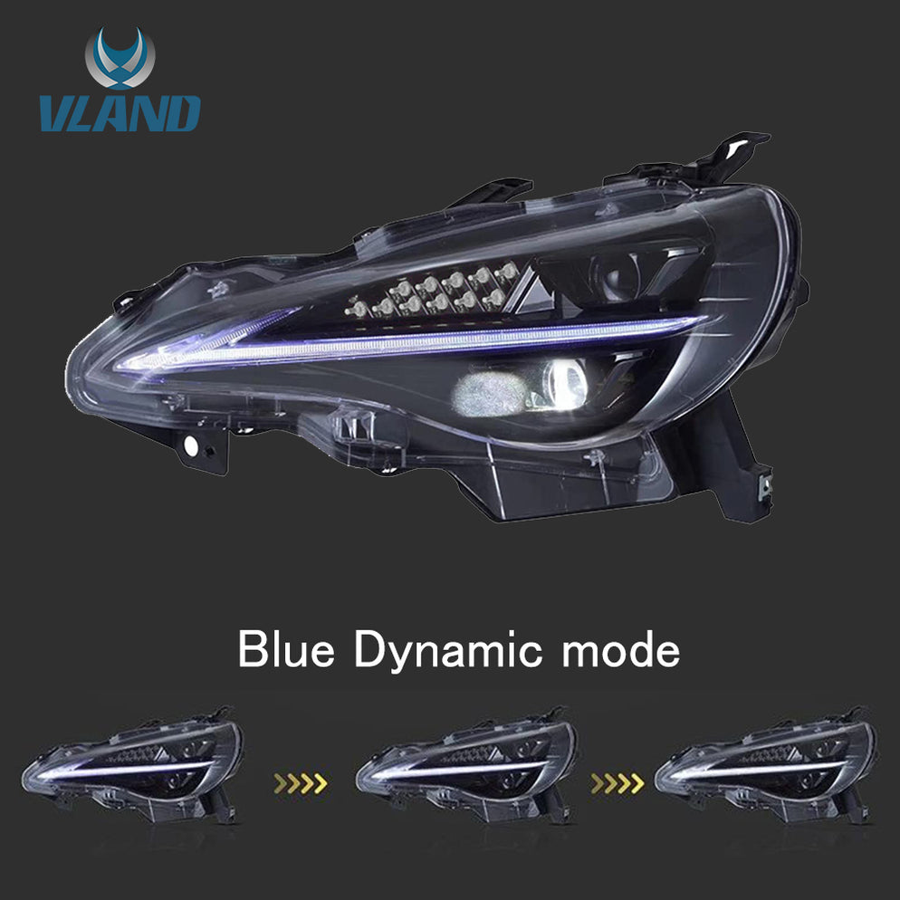 VLAND LED Dual Beam Headlights for Toyota 86 12-20, Subaru BRZ 13-19, Scion FR-S 13-16 1st Gen ...