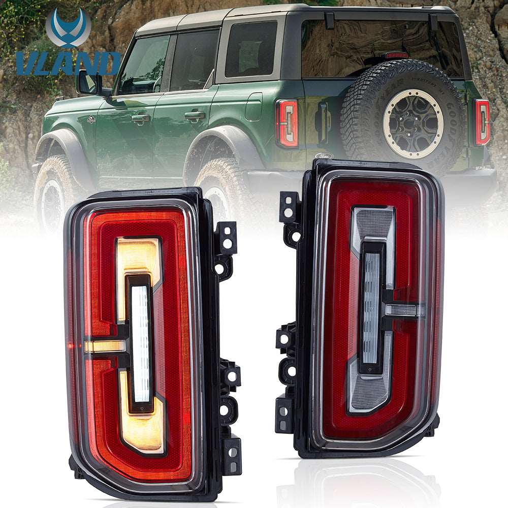 VLAND Full LED Tail Lights for Ford Bronco 2021-Up 6th Gen U725 Rear L ...