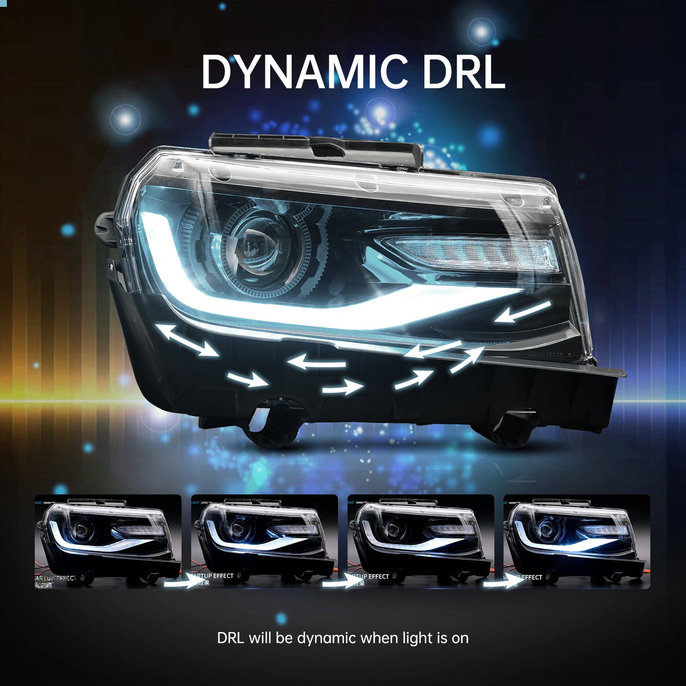 Home VLAND RGB LED Headlight For Chevrolet Camaro 2014-2015 with ...