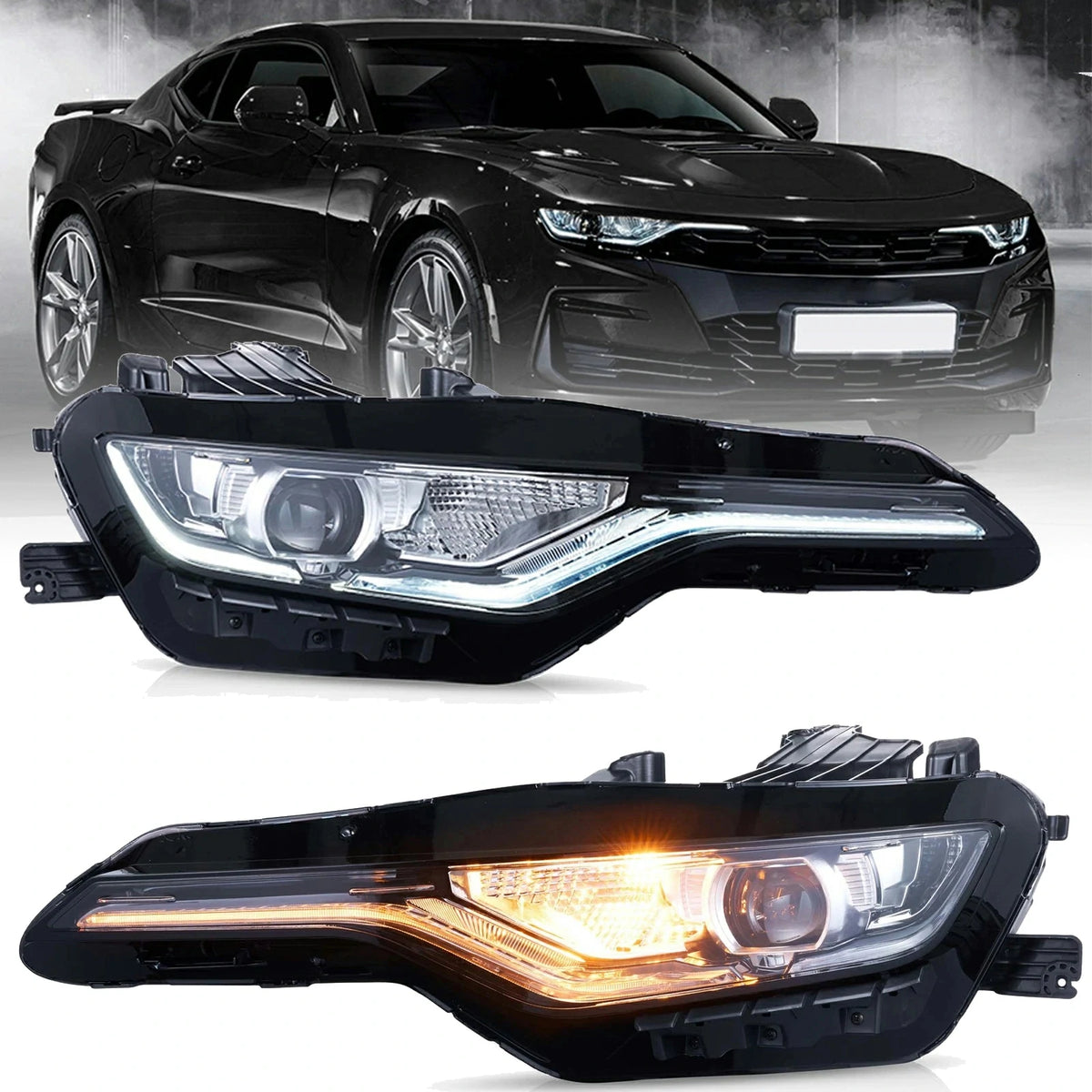 VLAND LED Dual Beam Headlights For Chevrolet / Chevy Camaro SS 1SS 2SS ...