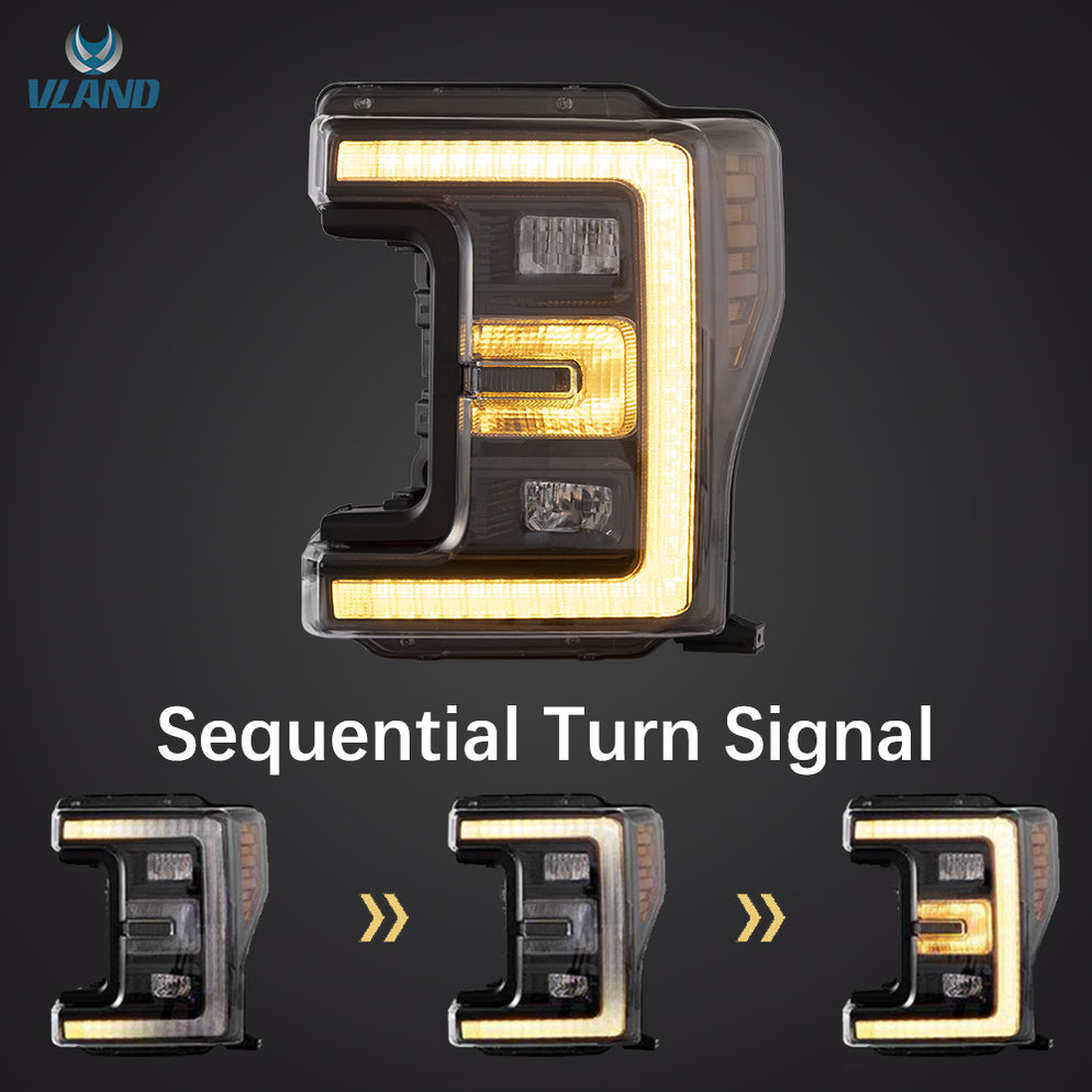 VLAND LED LHD Headlights for Ford F250 / F350 / F450 / F550 Super Duty ...