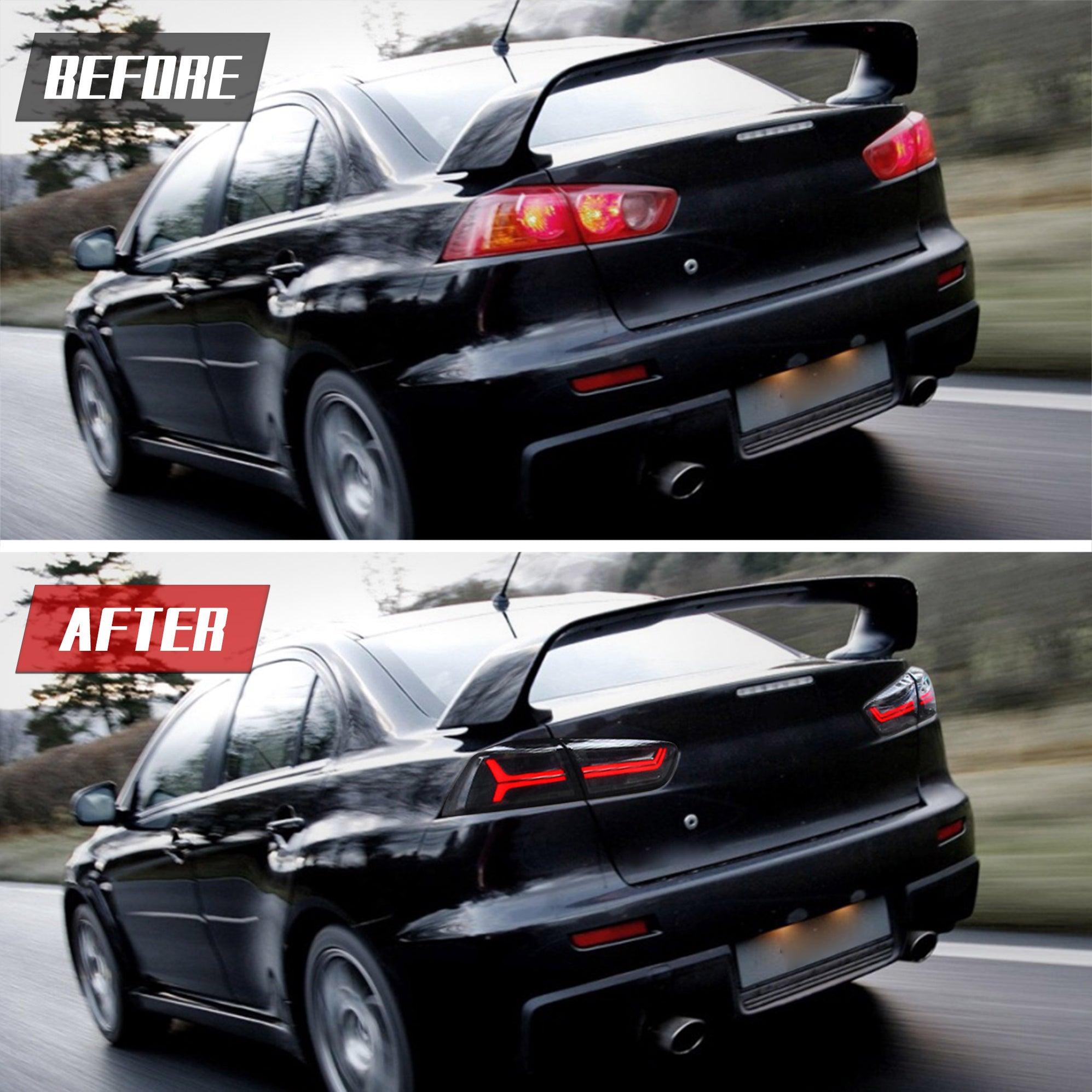 VLAND Full LED Tail Lights For Mitsubishi Lancer EVO X 2008-2017 w/Seq ...