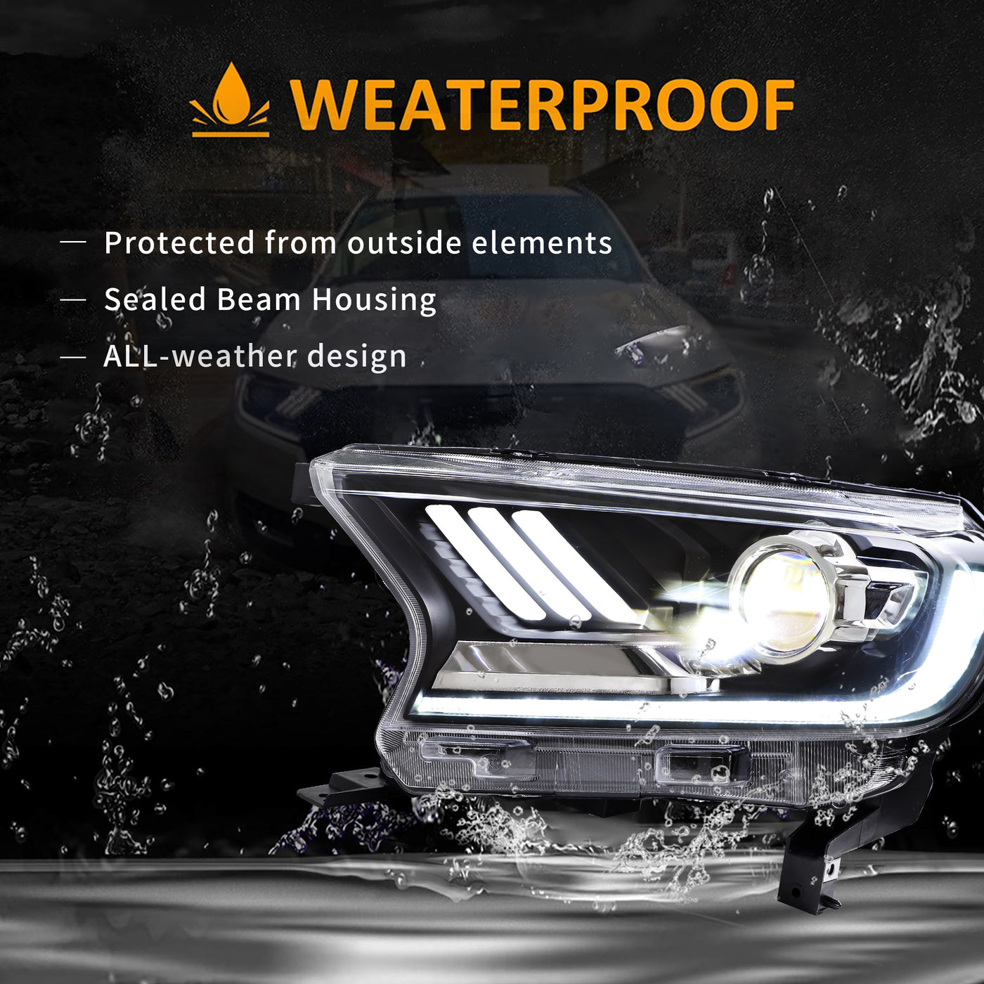 VLAND LED Headlights Ford Ranger PX2 PXS 2016-2020 With Sequential Ind ...