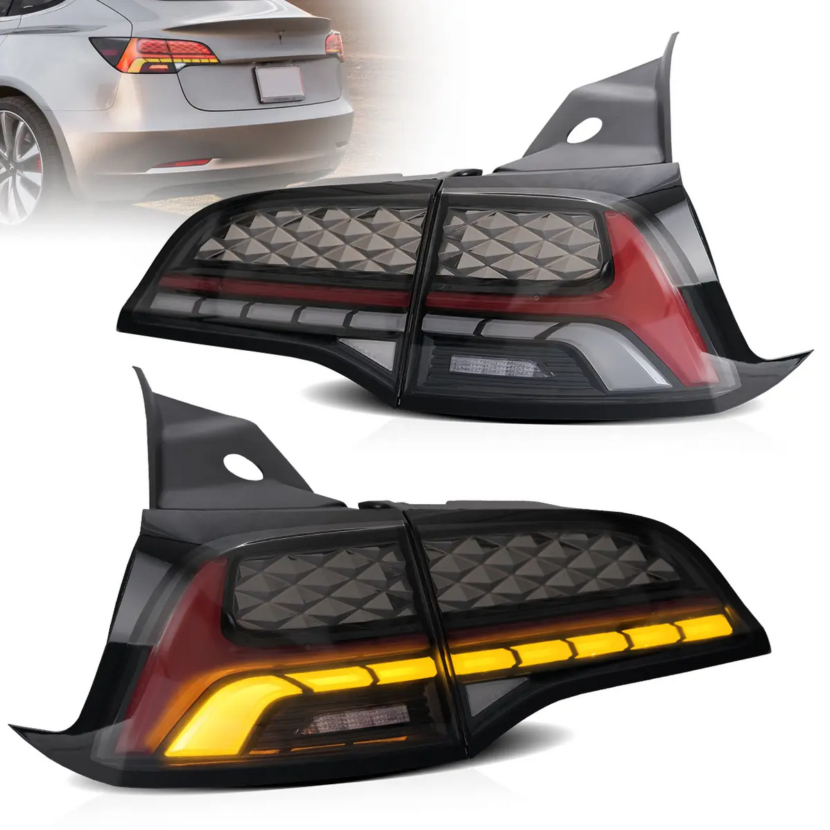 Vland III LED Tail Lights With Dynamic Welcome Lighting For Tesla Mode ...